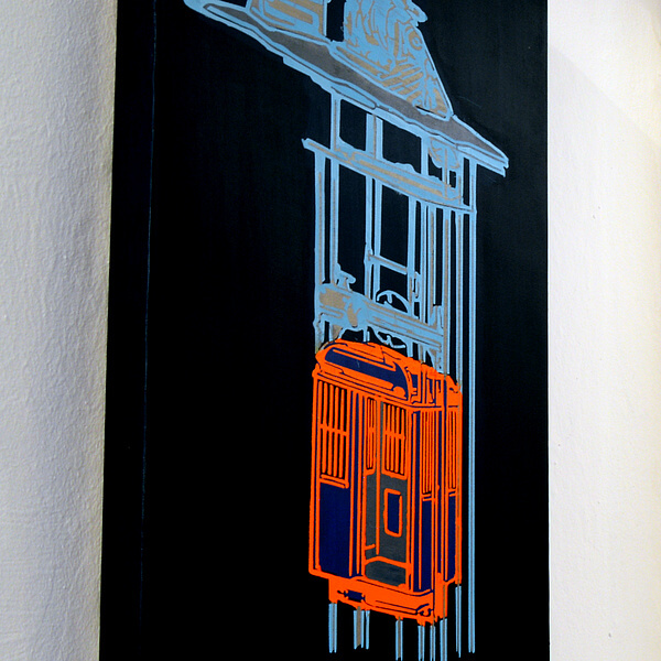Painting: "Elevator Action" - Leo Jahaan Art